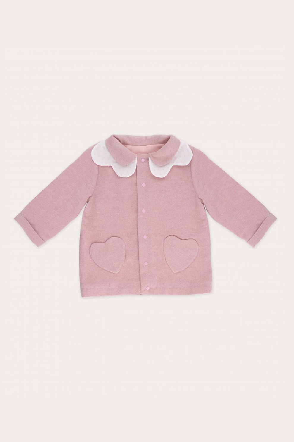 MON PETIT JO, Jacheta cu capse si buzunare in forma de inima, Roz, 80 ...