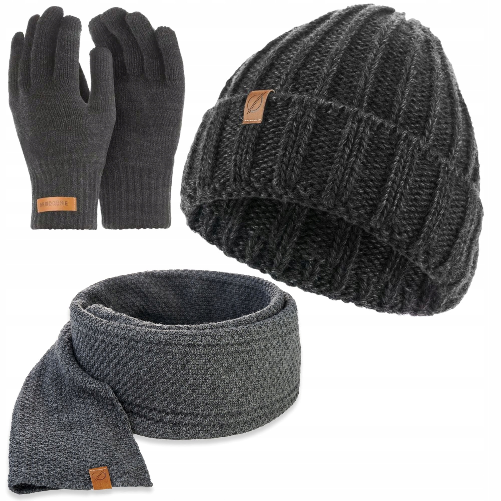 Set caciula, manusi si fular barbati, Brodrene, Acril, Dimensiune ...