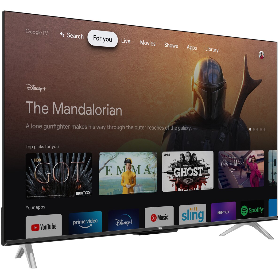 Televizor TCL LED 43P638, 108 cm, Smart Google TV, 4K Ultra HD, Clasa ...