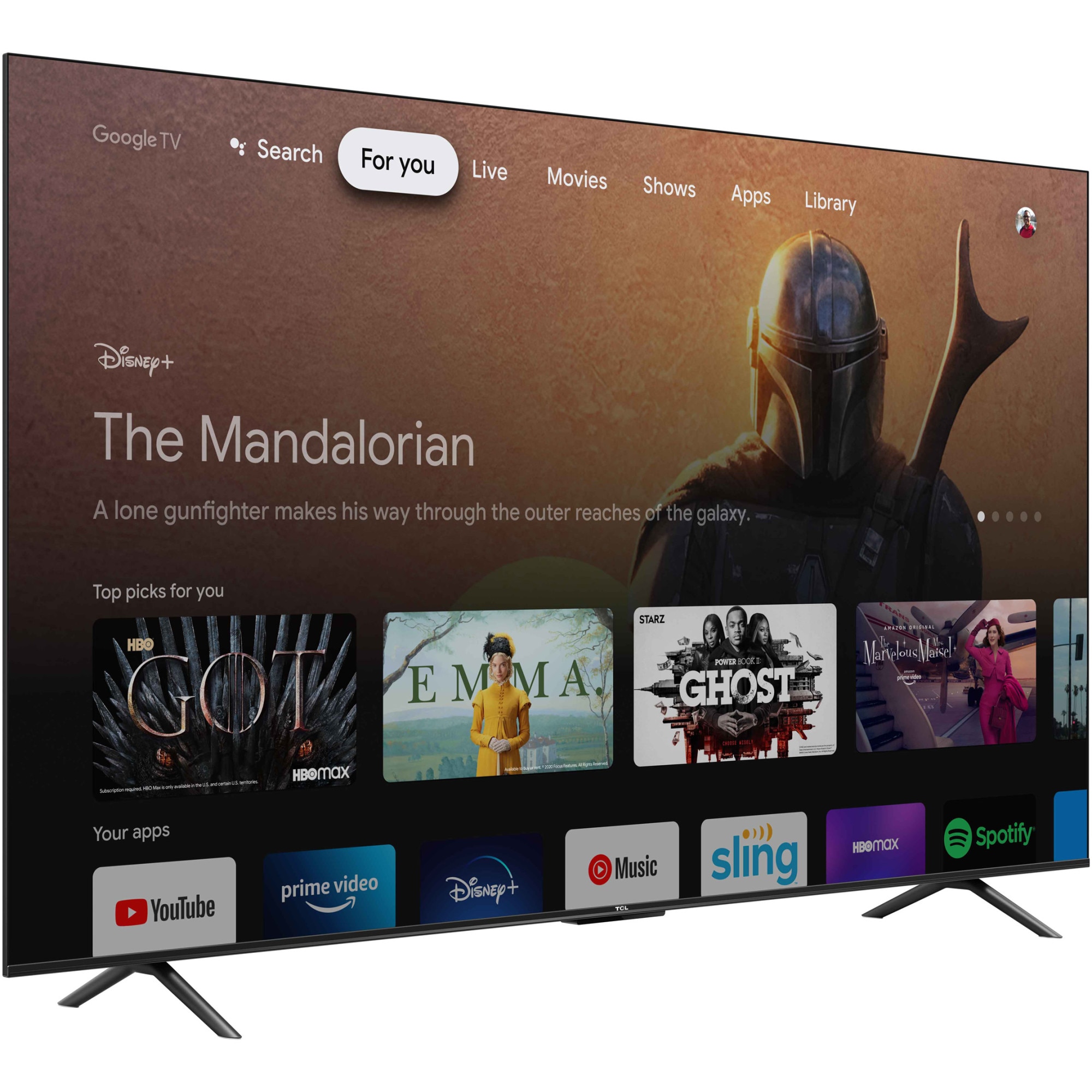 Телевизор TCL LED 75P635, 75" (189 см), Smart Google TV, 4K Ultra HD ...