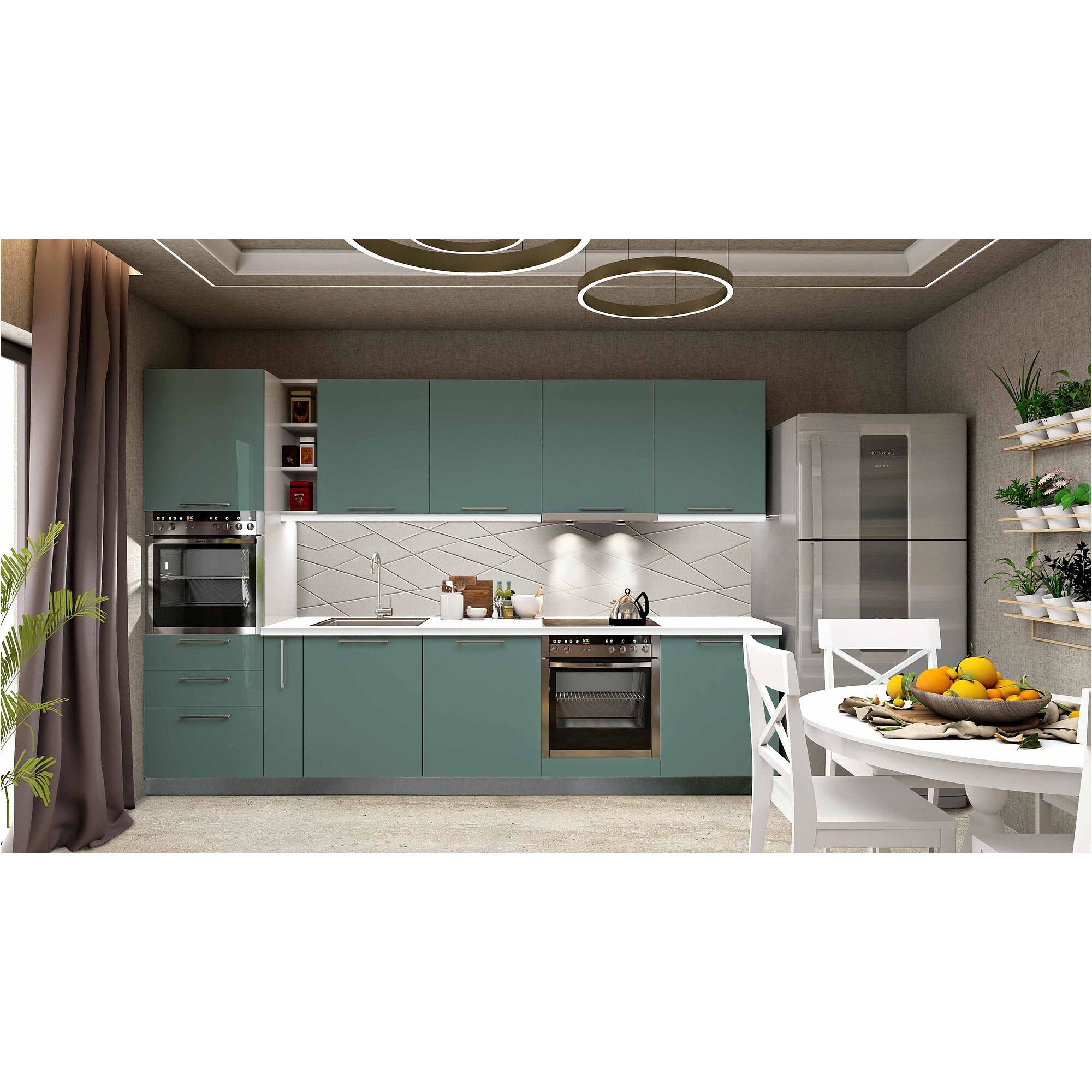 Set Bucatarie CHARM 10 320cm, Fronturi PAL Amurg, Blat Alb Perlat ...