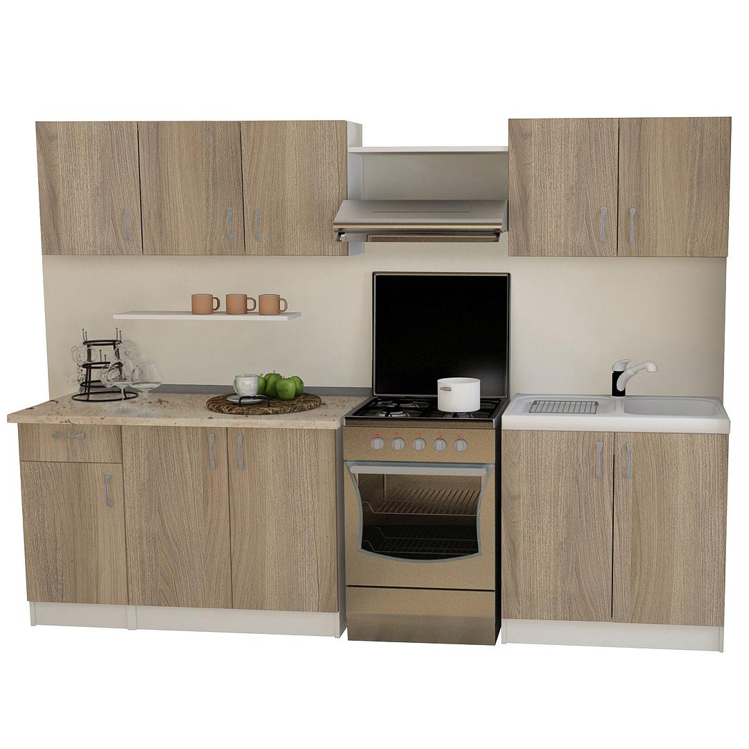 Set Bucatarie START 05 260cm, Fronturi PAL Ulm Deschis, Blat Niagara ...