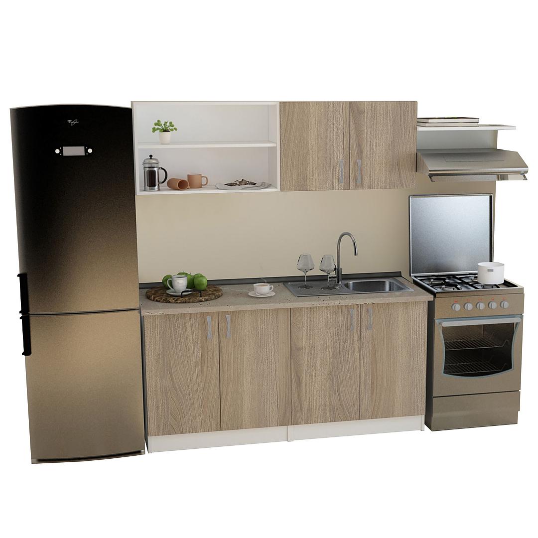 Set Bucatarie START 07 220cm, Fronturi PAL Ulm Deschis, Blat Niagara ...