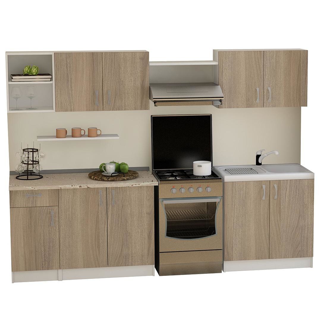 Set Bucatarie START 09 260cm, Fronturi PAL Ulm Deschis, Blat Niagara ...