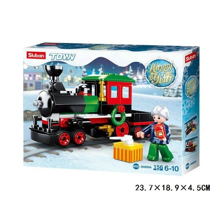 Set de constructie locomotiva, Sluban, 156 piese, Multicolor - eMAG.ro