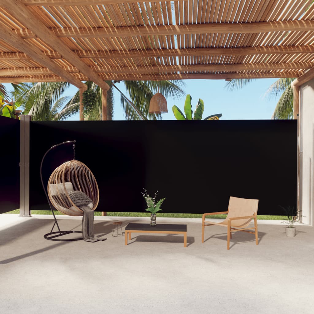 Copertina laterala retractabila, negru, 220x1000 cm, Rezistenta UV Si ...