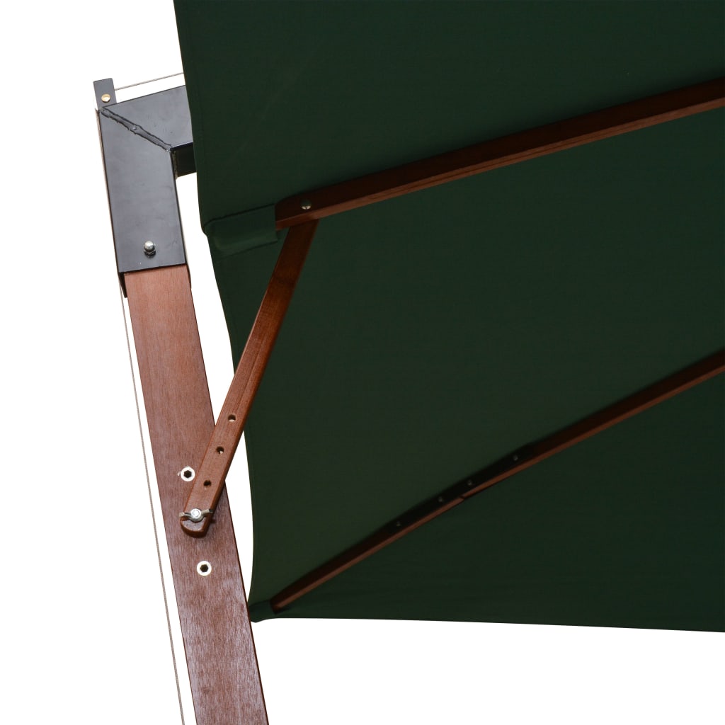 Umbrela de soare suspendata, stalp de lemn, 300x300 cm, verde ...