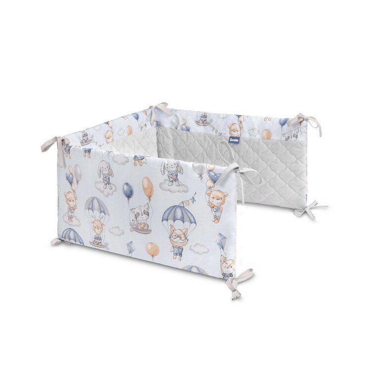 Bara de protectie pat bebe, Sensillo, Bumbac/Poliester, 180 x 30 cm ...