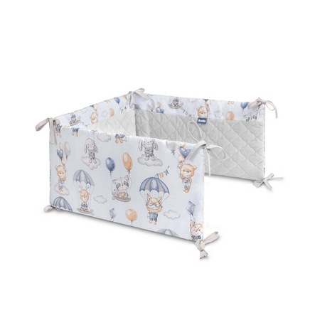 Bara de protectie pat bebe, Sensillo, Bumbac/Poliester, 180 x 30 cm ...