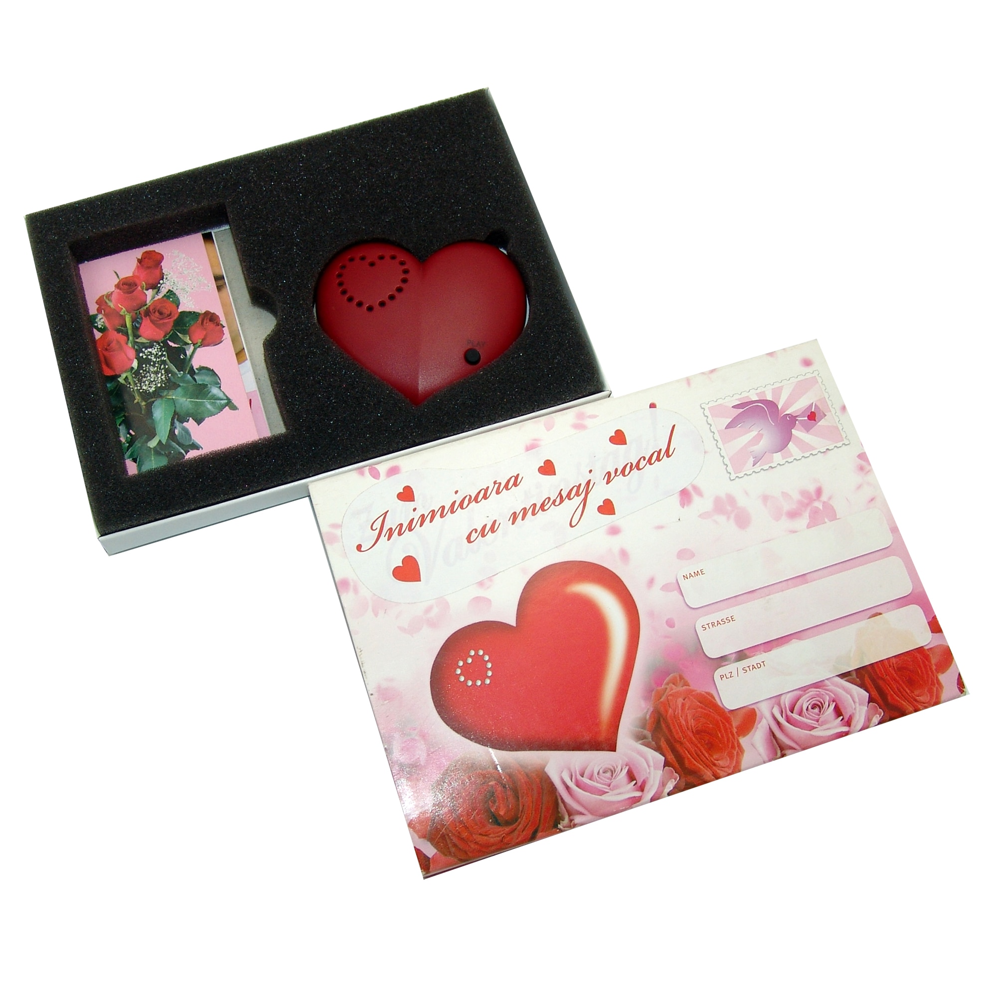 Felicitare SAVCOM inima cu inregistrare mesaj vocal - eMAG.ro