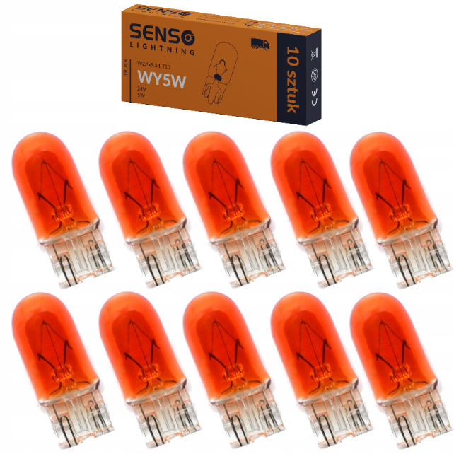 Set 10 becuri auto WY5W, Senso, 24V, Portocaliu - eMAG.ro