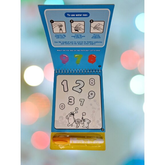 Carte de colorat cu apa Magic Water Book, Invisible ink, Cifre - eMAG.ro