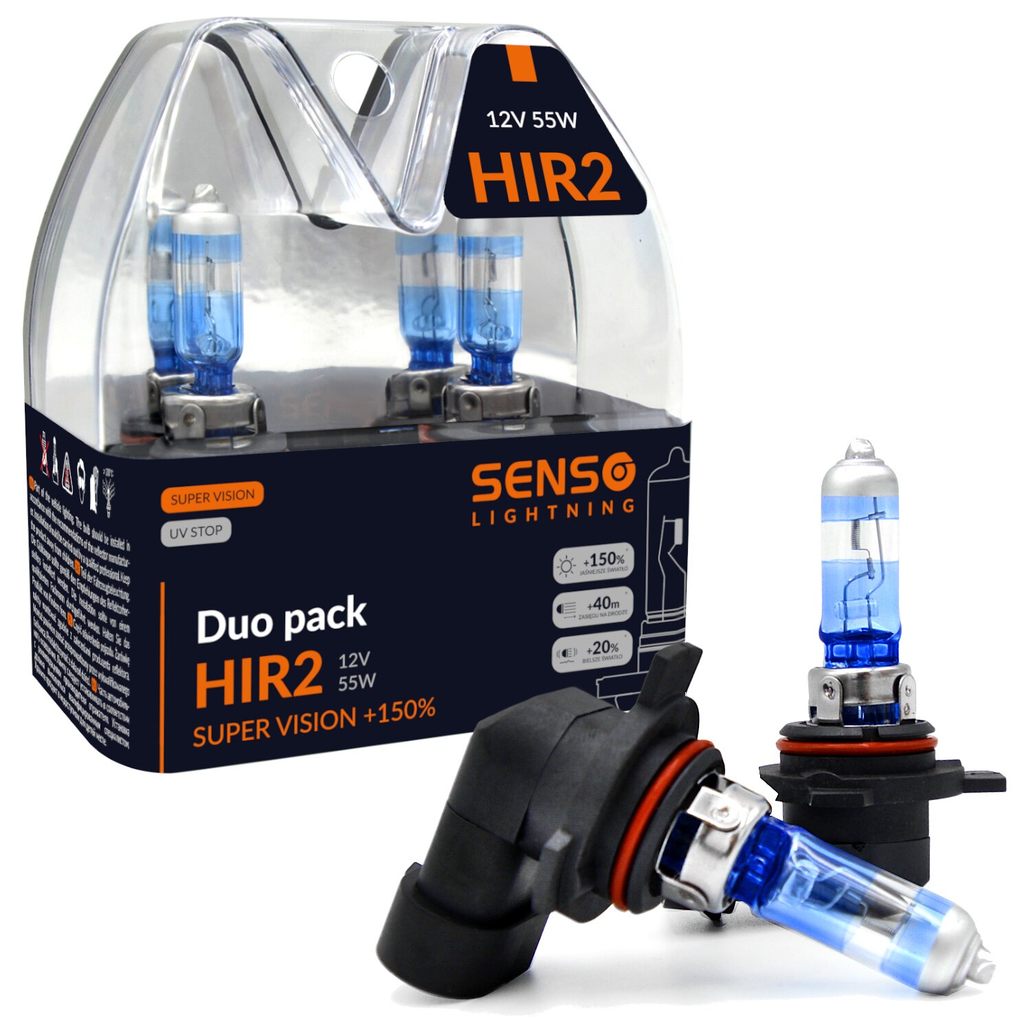 Set becuri auto HIR2, Senso, 12V, Transparent - eMAG.ro