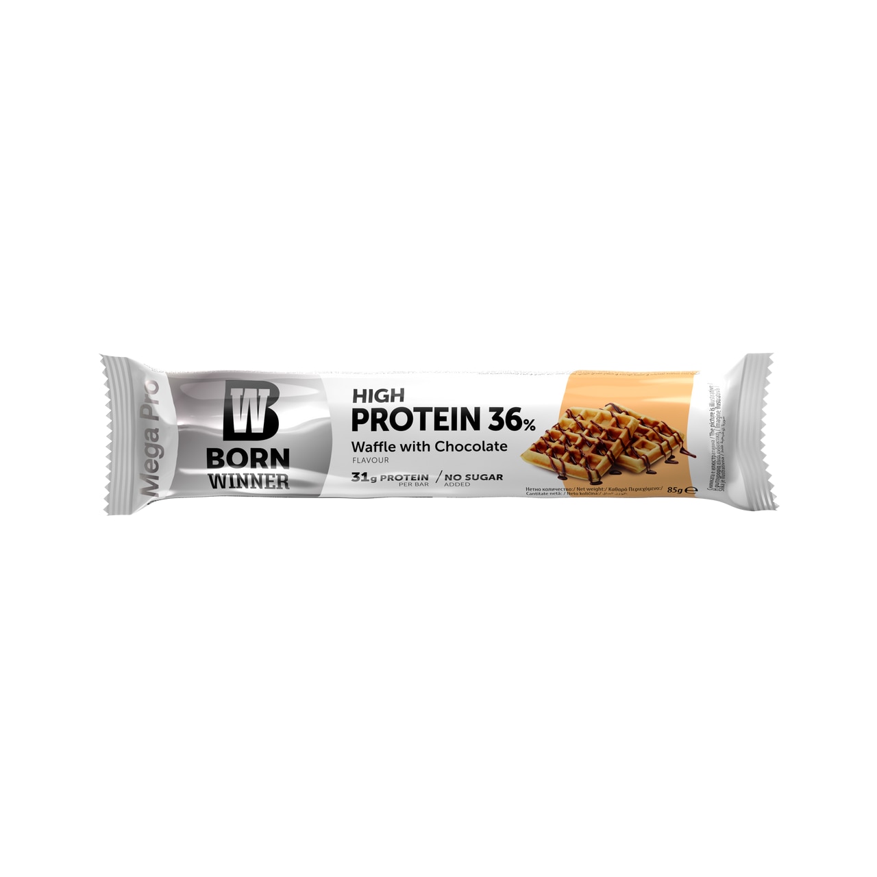 Baton proteic, Born Winner Mega Pro, Waffle With Chocolate, fara ...