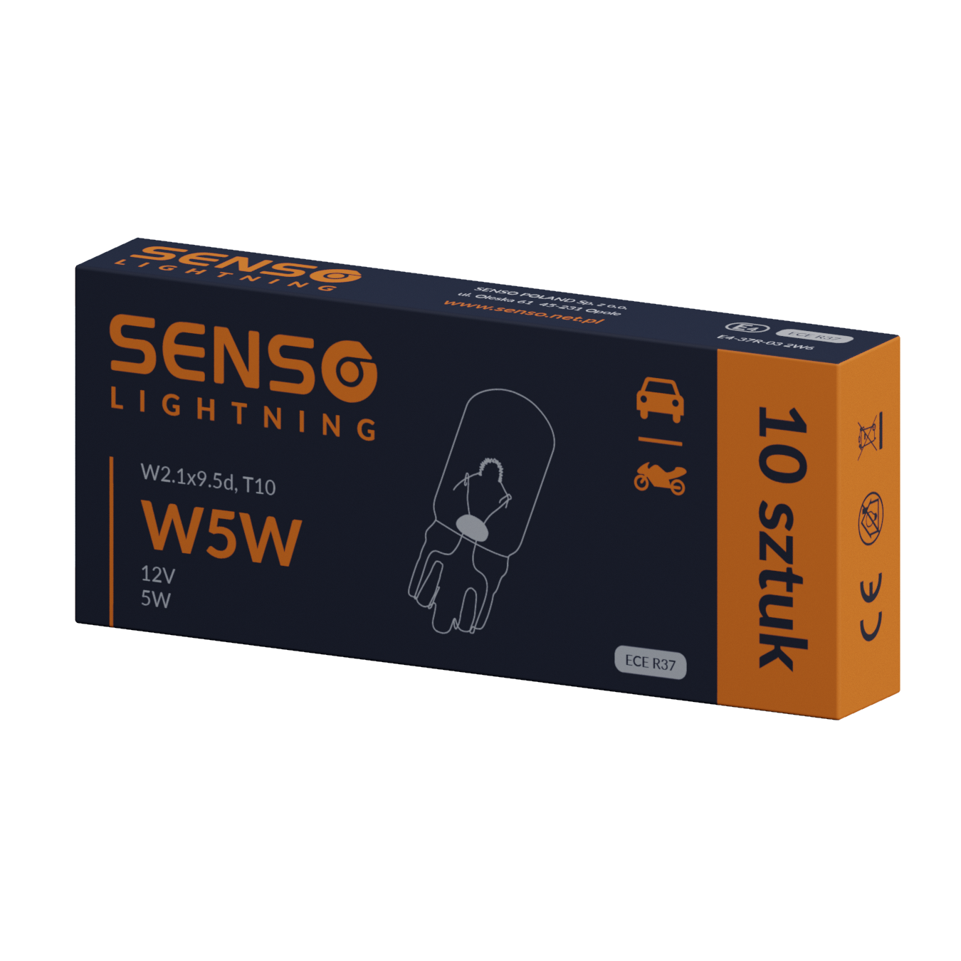 Set 10 becuri auto W5W, Senso, 12V, Transparent - eMAG.ro