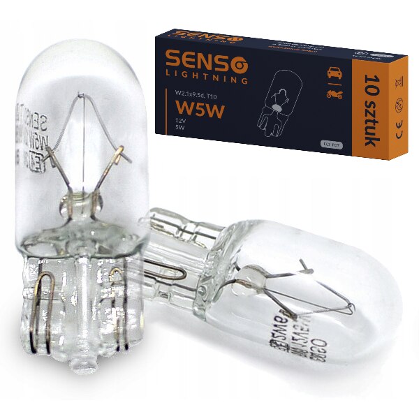 Set 10 becuri auto W5W, Senso, 12V, Transparent - eMAG.ro