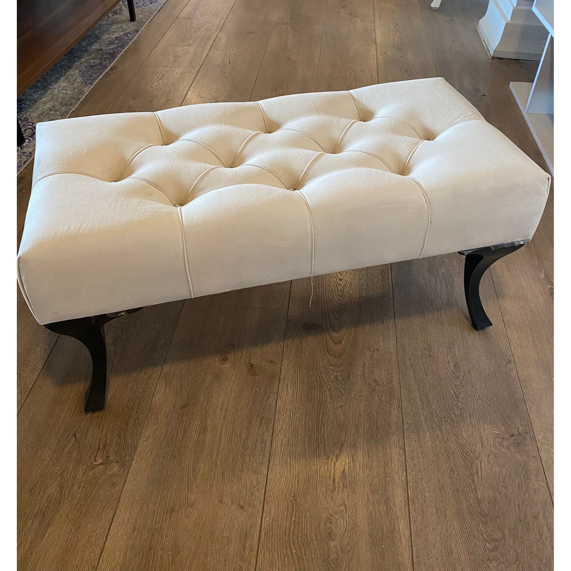 Bancheta, Crem, 90 x 42 cm - eMAG.ro