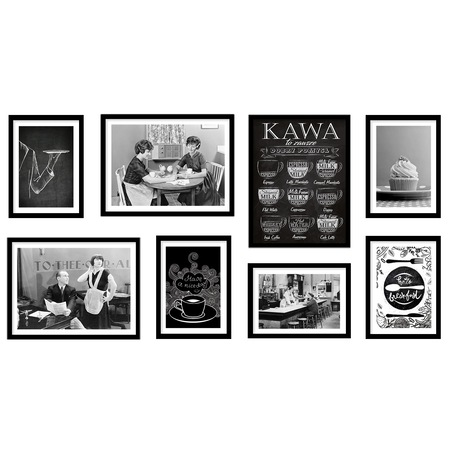 Set 8 x Tablou, PoStar, Alb/Negru/Gri - eMAG.ro