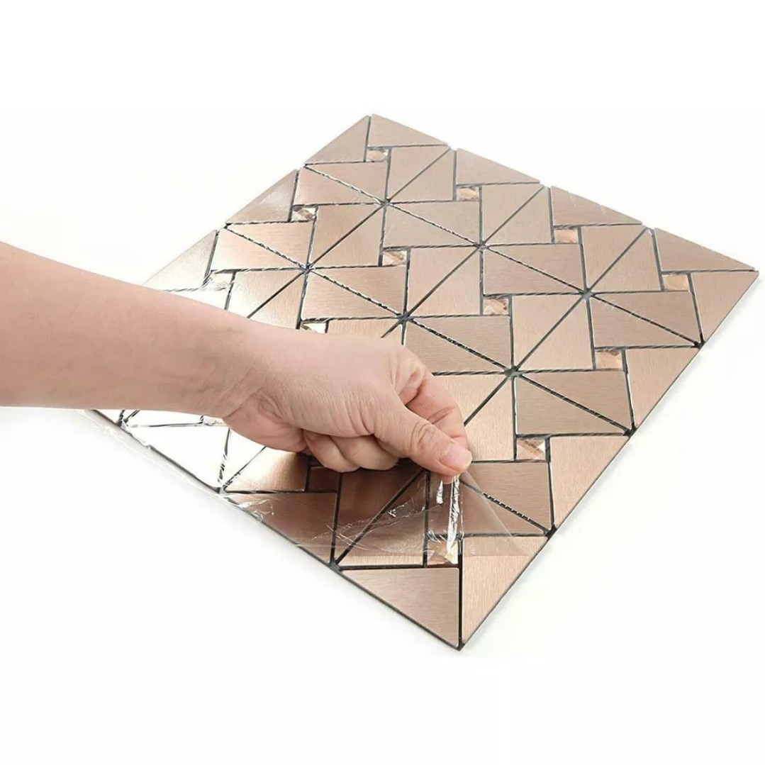 Autocolant autoadeziv decor perete aluminiu si sticla 30x30cm aspect ...