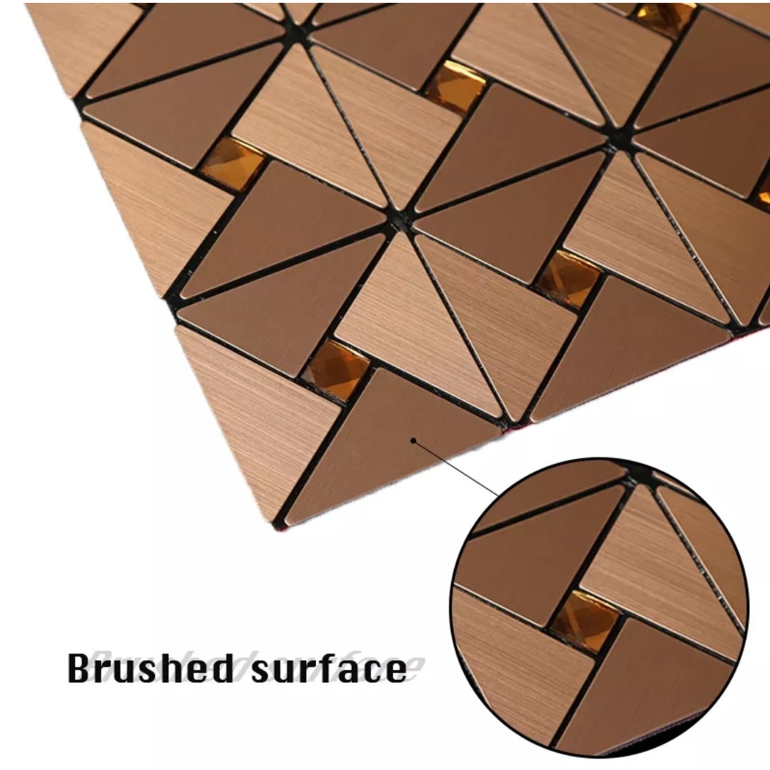 Autocolant autoadeziv decor perete aluminiu si sticla 30x30cm aspect ...