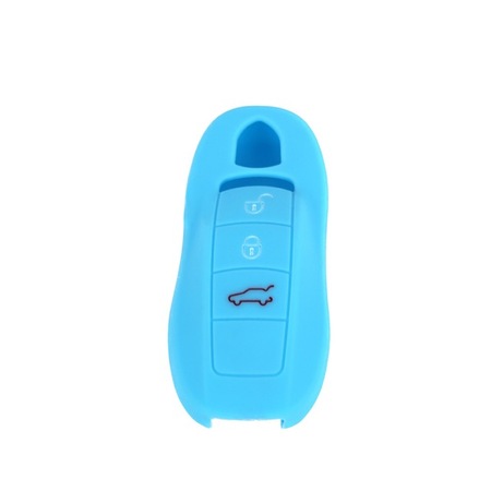 Husa cheie keyless Porsche, din silicon, AUTOTOB®, albastru deschis ...
