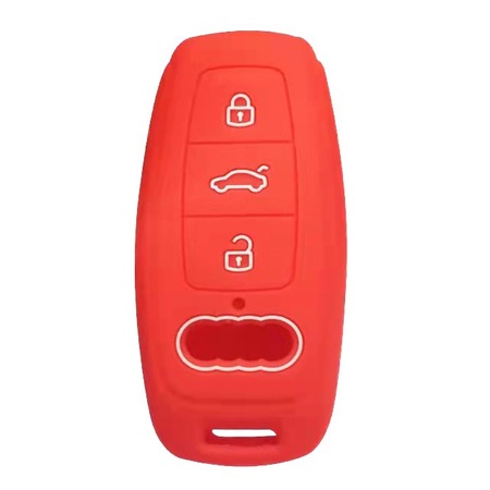 Husa cheie keyless Audi A6 C8 A7 A8 Q8, din silicon, rosu - eMAG.ro
