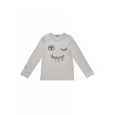 Top fetita, United Colors of Benetton, Bumbac, 80-86, Gri - eMAG.ro