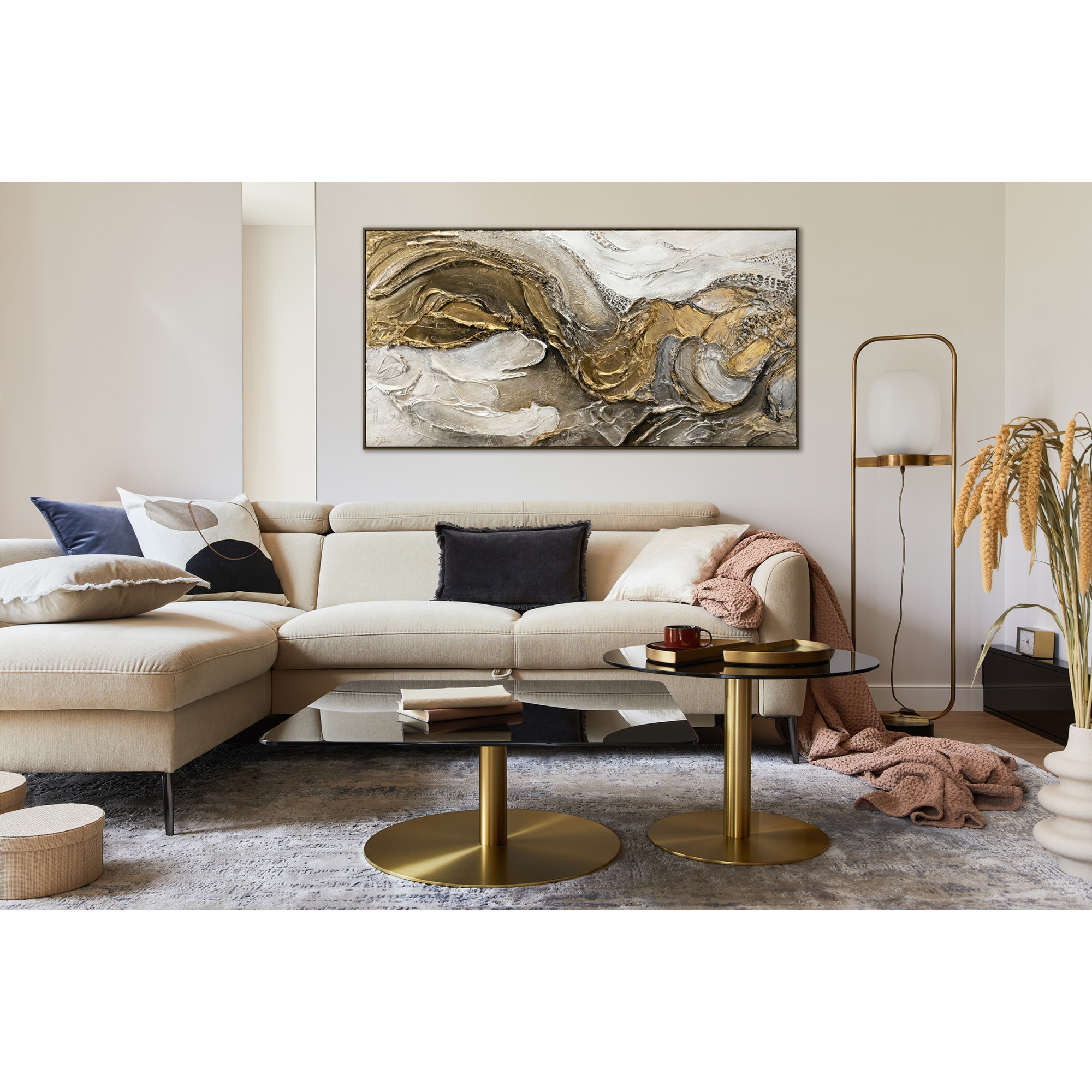 Tablou pictura manual acrilic pe panza "Infinit" 140×70cm - eMAG.ro