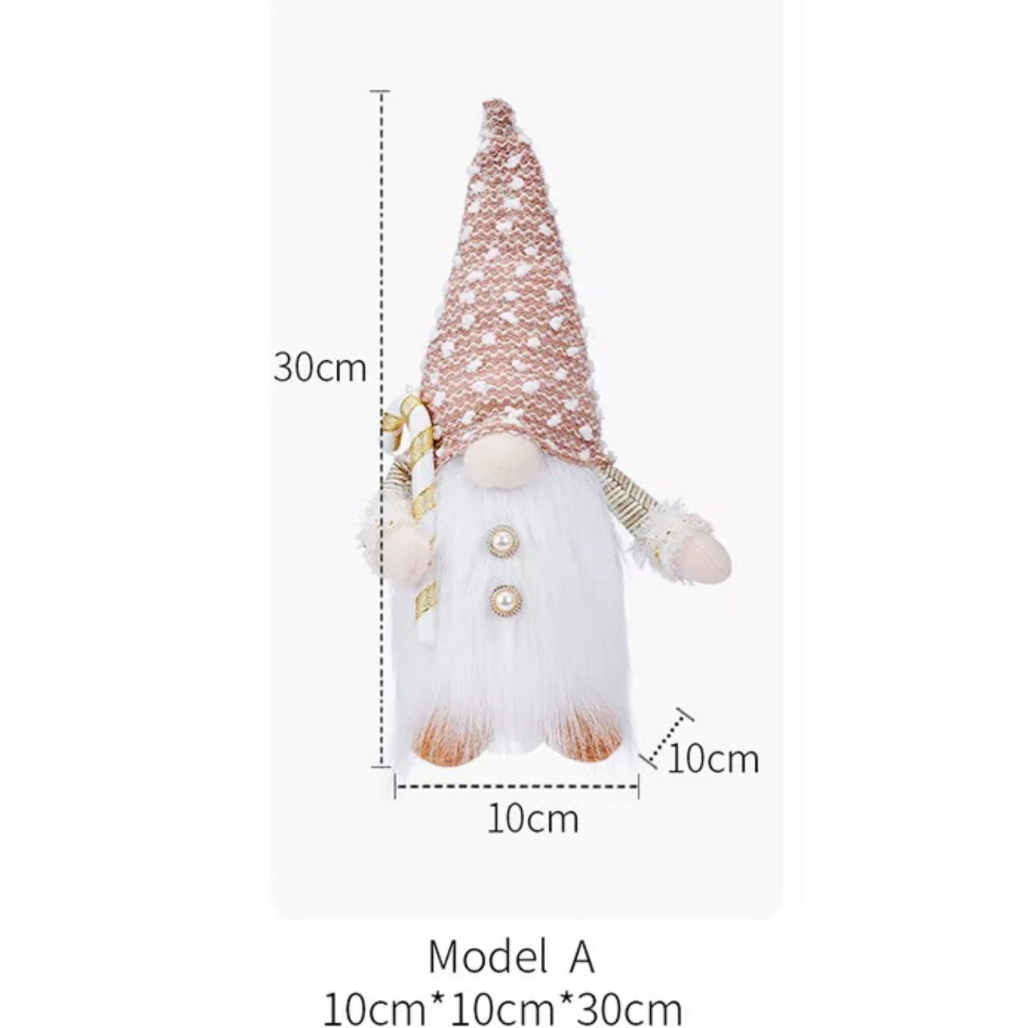 Decoratiune Craciu, Gnom cu led, alb, 30 cm - eMAG.ro