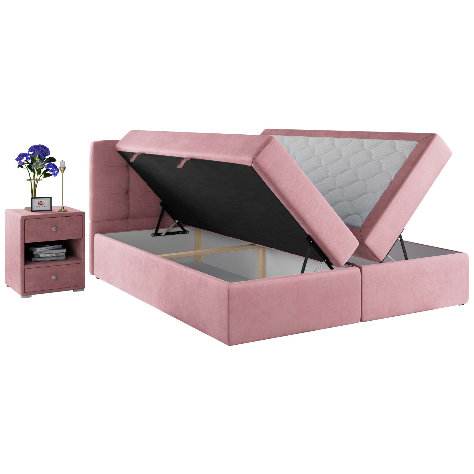 Pat H3 Centos, MKS MEBLE, 180x200 cm, Roz - eMAG.ro