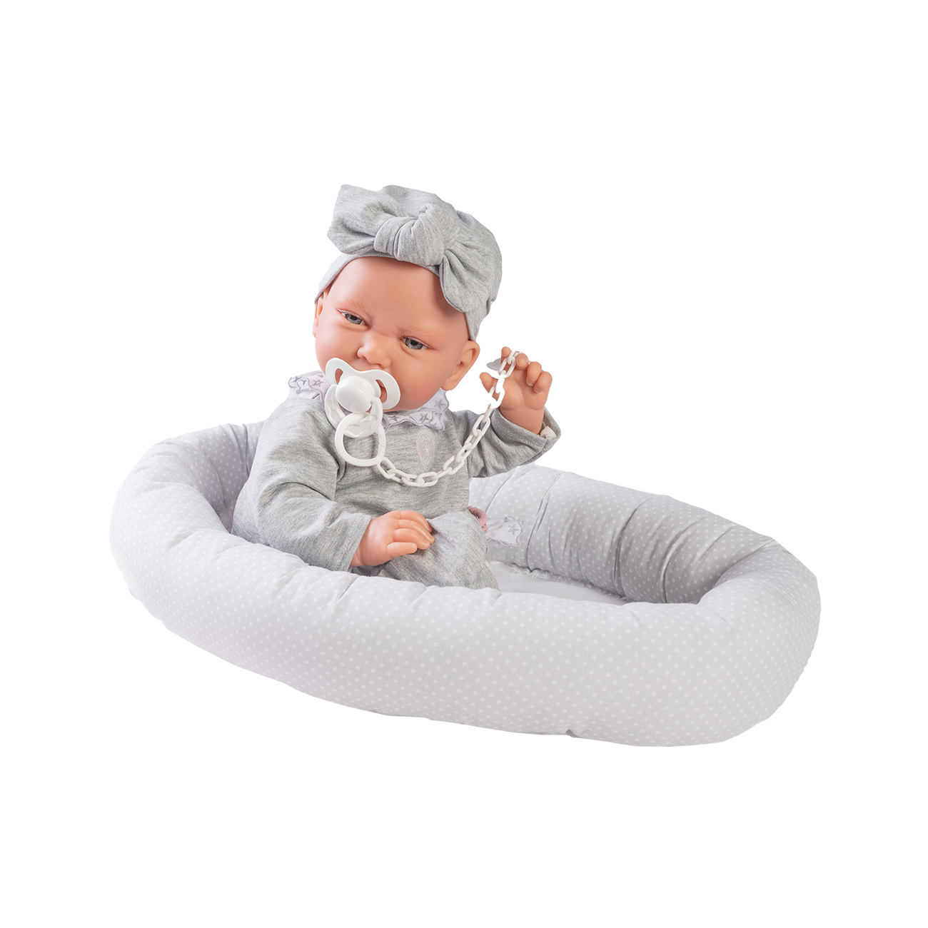 Papusa Bebe Carla Nacida Cu Landou, Gri, 42 Cm, Antonio Juan - eMAG.ro