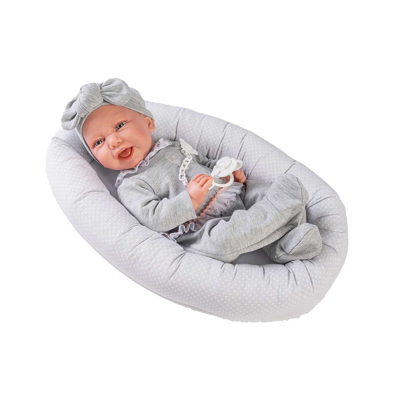 Papusa Bebe Carla Nacida Cu Landou, Gri, 42 Cm, Antonio Juan - eMAG.ro