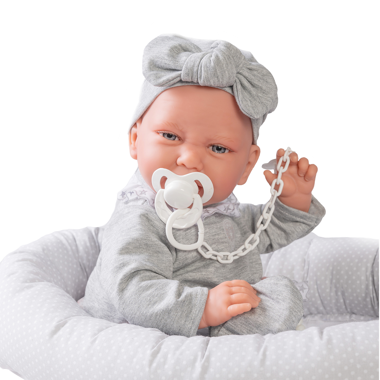 Papusa Bebe Carla Nacida Cu Landou, Gri, 42 Cm, Antonio Juan - eMAG.ro