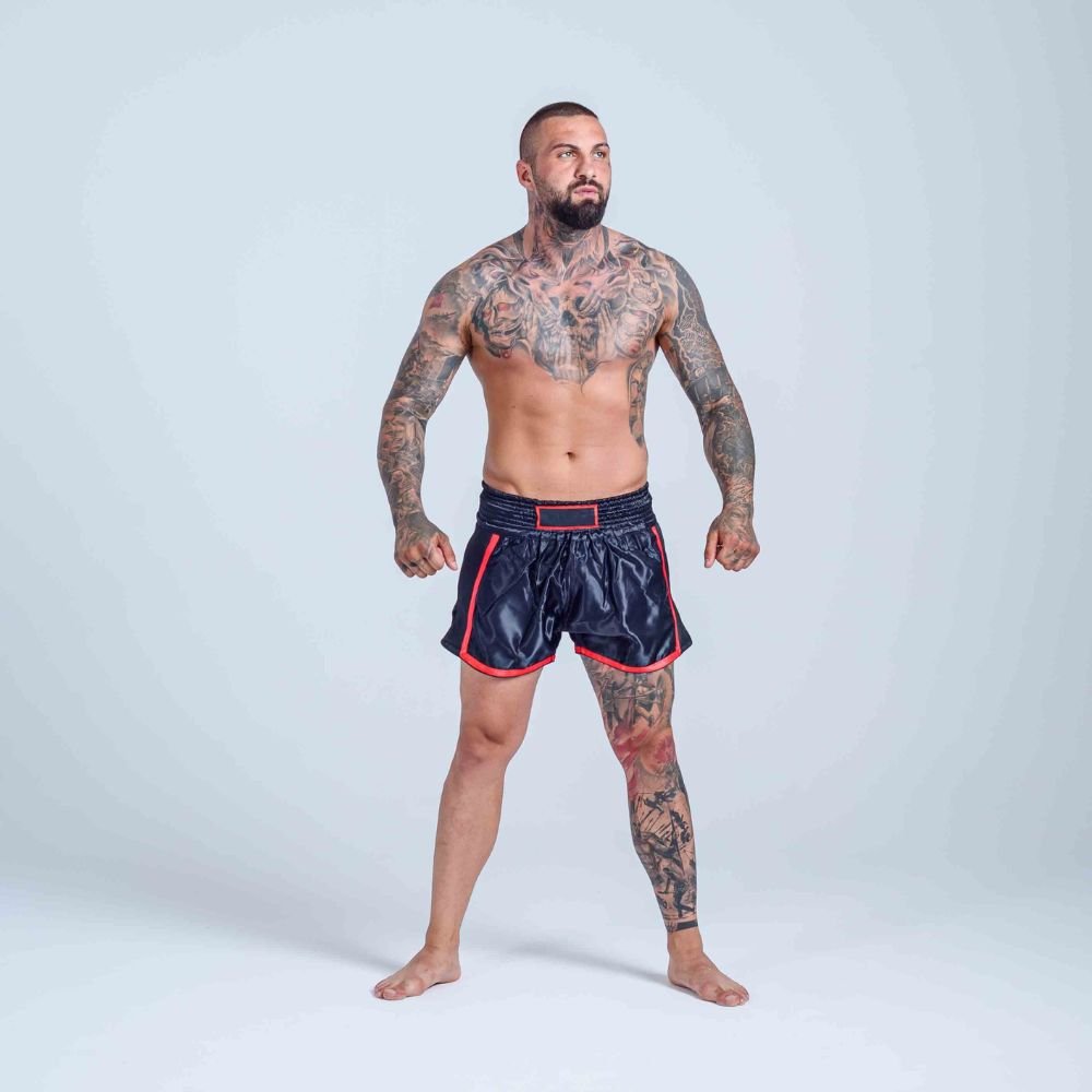 Sort Kickbox Knockout Personalizabil, S, Negru/Rosu - eMAG.ro