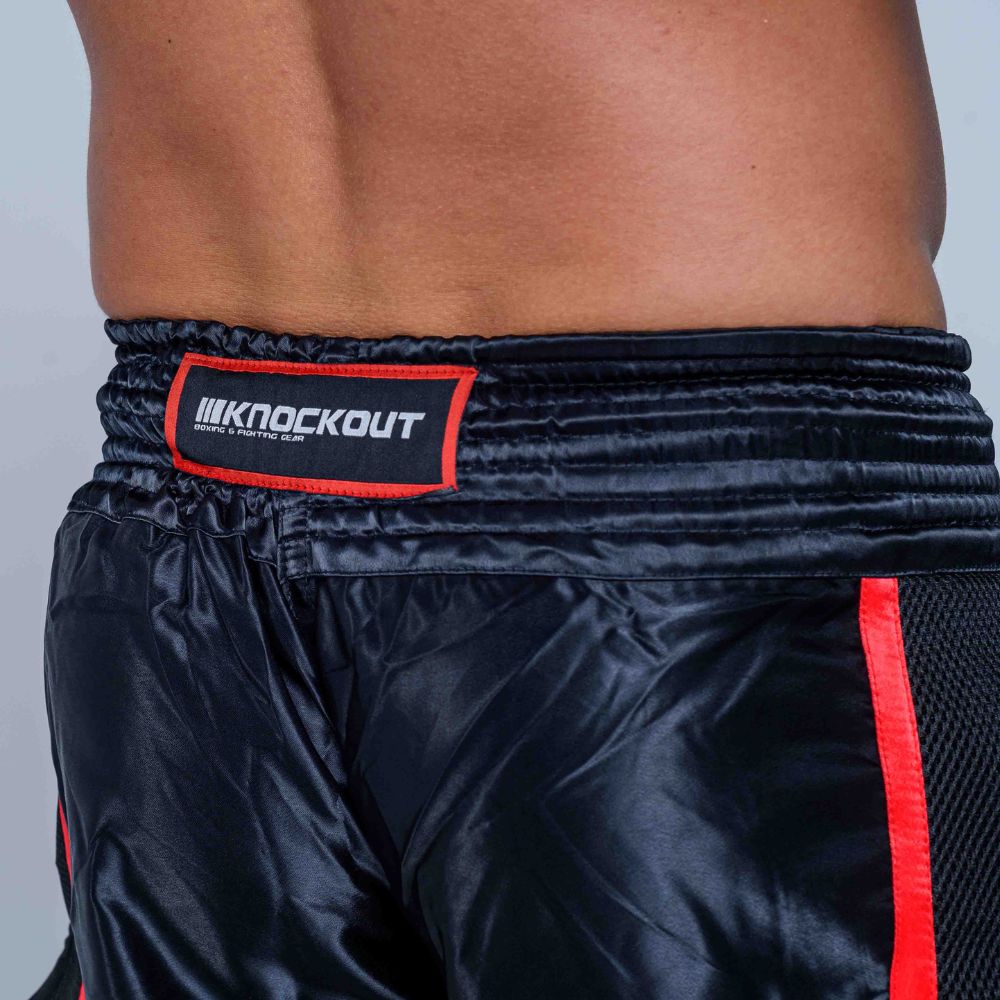 Sort Kickbox Knockout Personalizabil, S, Negru/Rosu - eMAG.ro