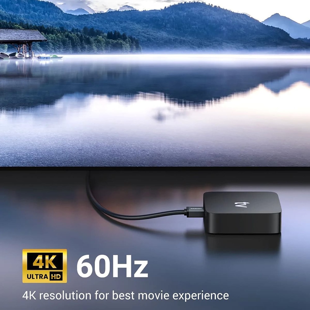 Kábel 2 x HDMI, 4K, 90°-os szög, 2m, Ugreen, fekete - eMAG.hu