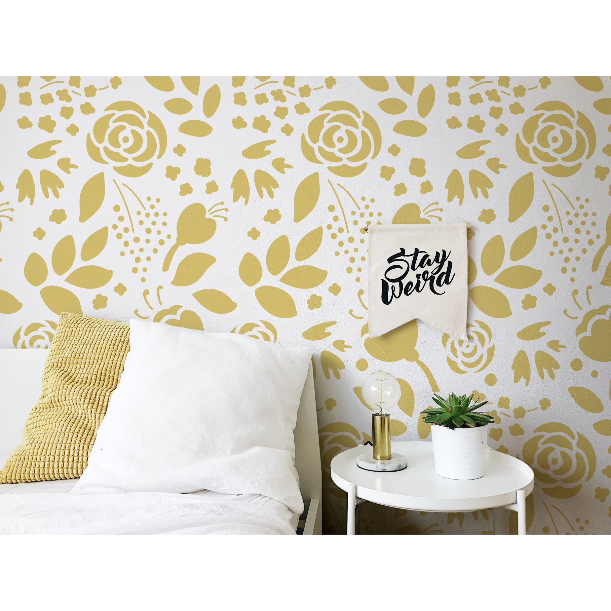 Sablon Decorativ, Murale, Camp cu flori, Reutilizabil, 60 x 85 cm - eMAG.ro