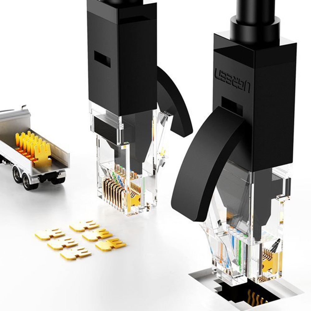 Cablu internet mufa RJ45 Cat 6, 3m, 1000Mbps, Ugreen, negru - eMAG.ro