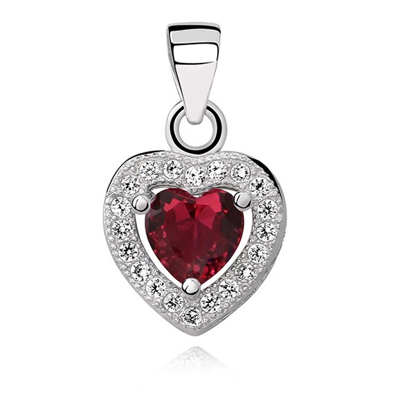 Pandantiv, Mennica Bydgoska, Argint, Model inima, Argintiu/Rosu - eMAG.ro