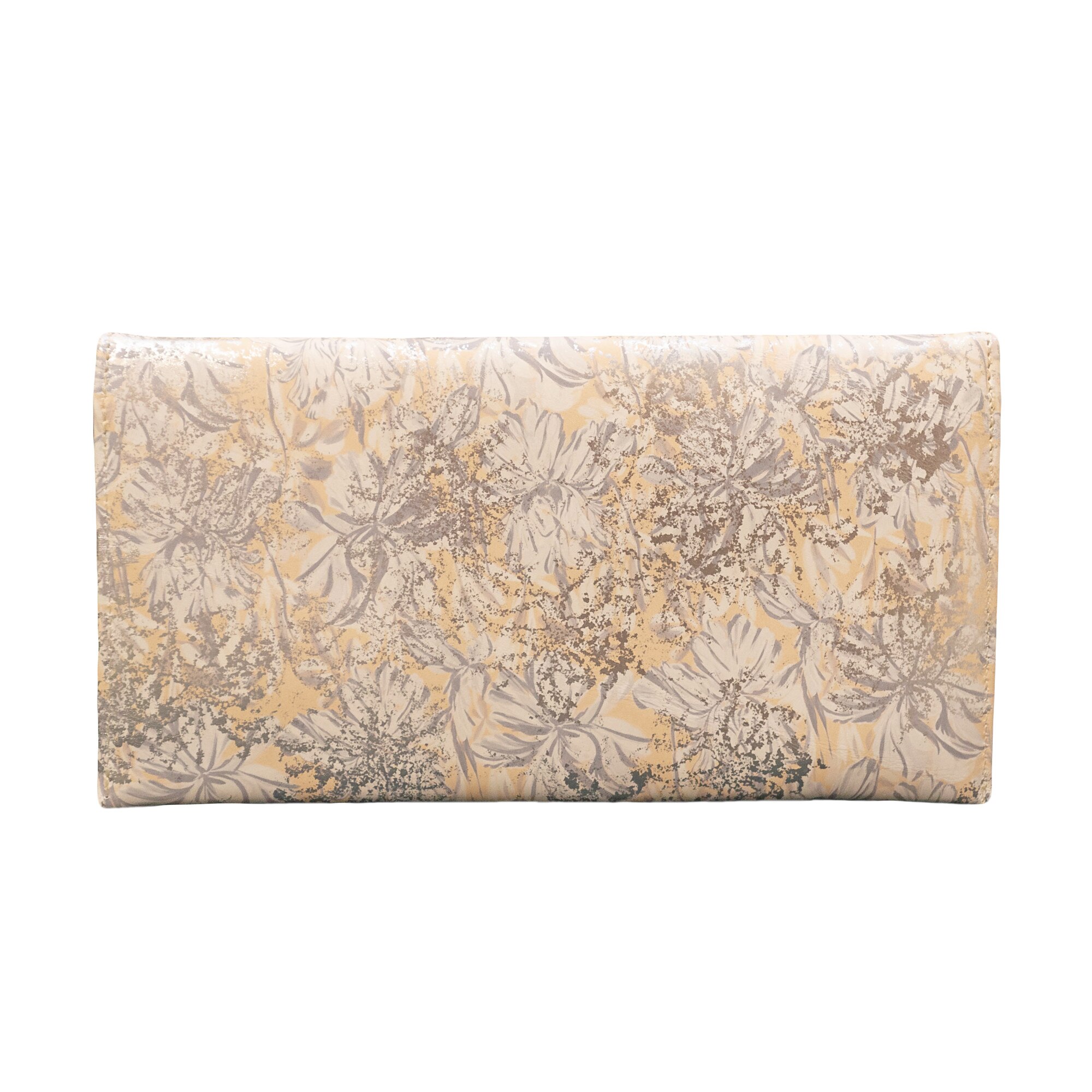 Plic de ocazie din piele naturala velur, Bej floral - eMAG.ro