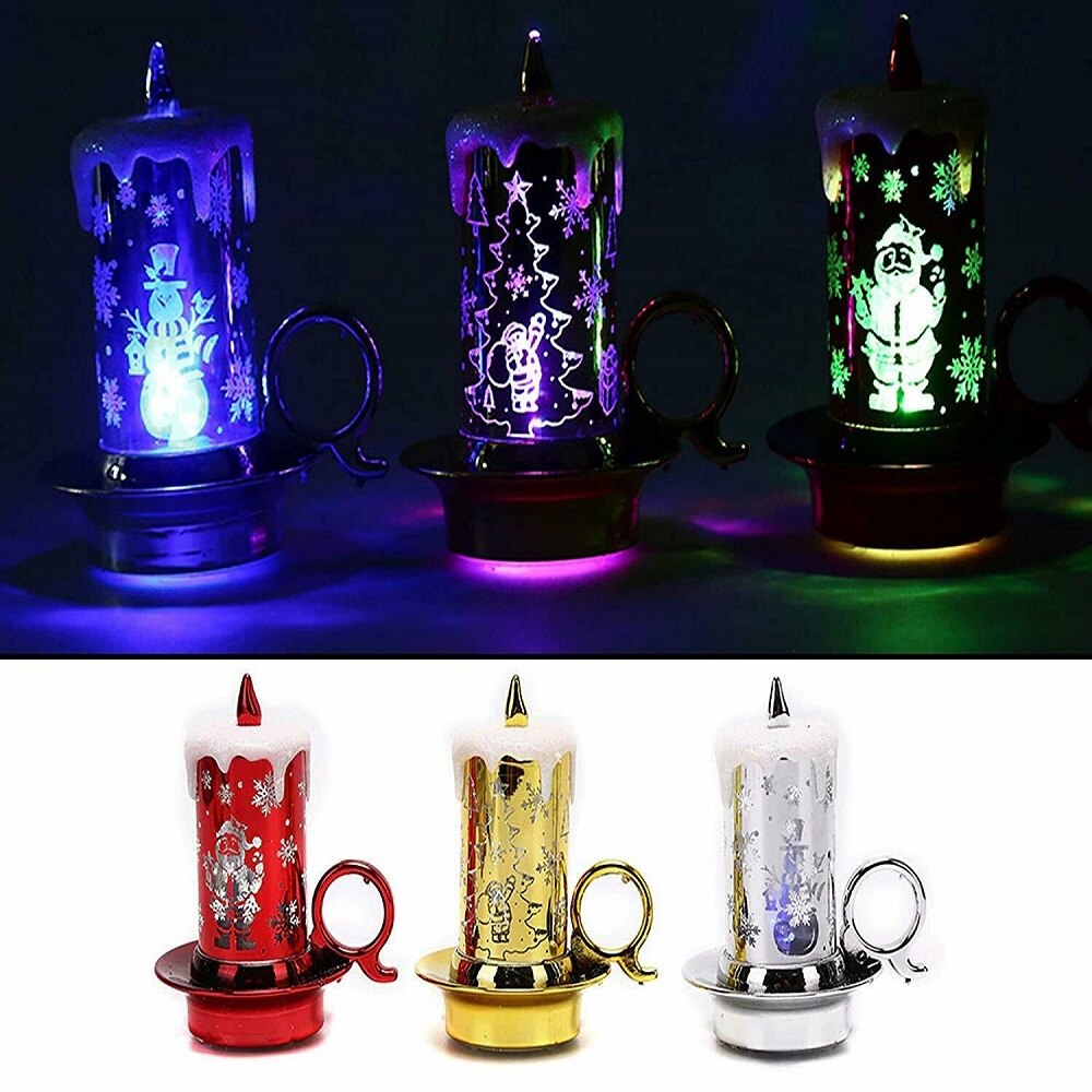 Set 3 lumanari decorative, lumina LED, baterii incluse, model 117-76 ...