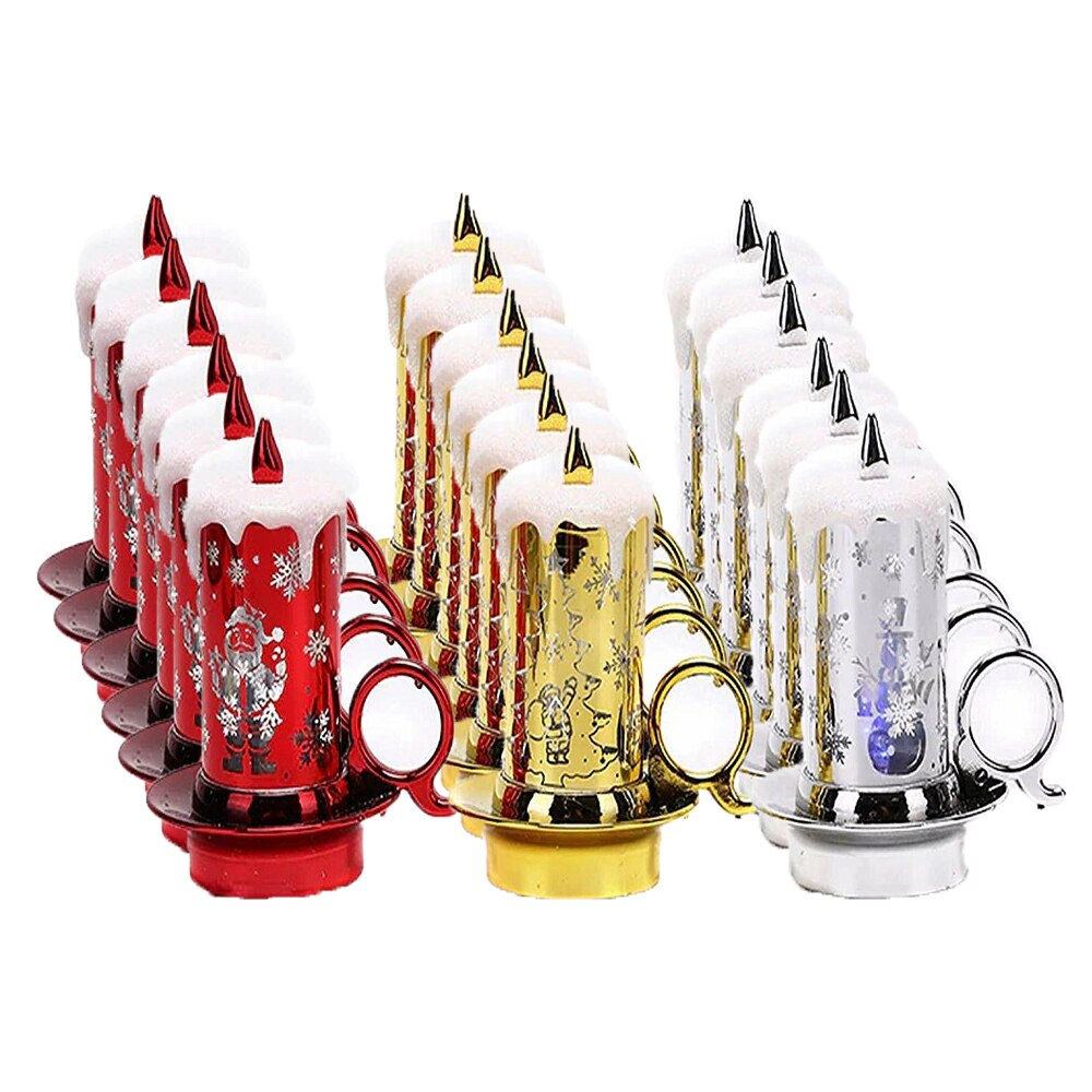 Set 24 lumanari decorative, lumina LED, baterii incluse, model 117-76 ...