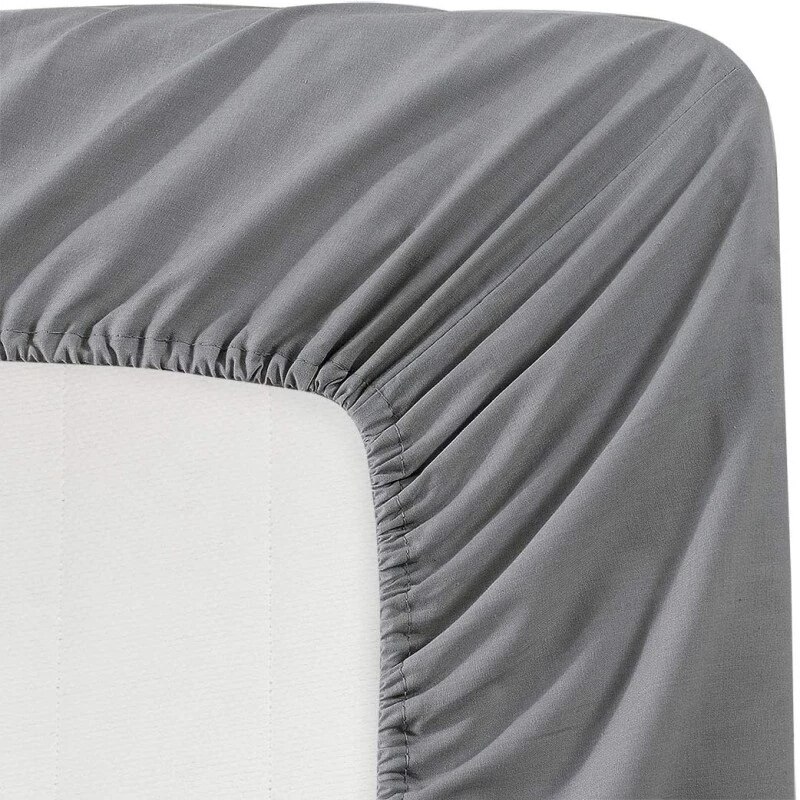 Cearceaf de pat cu elastic din bumbac ranforce 100%,260 x260 cm gri ...