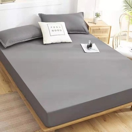 Cearceaf de pat cu elastic din bumbac ranforce 100%,260 x260 cm gri ...