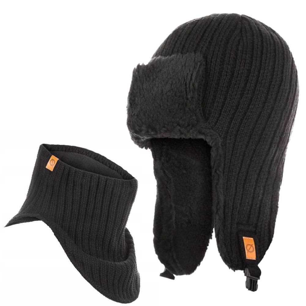 Set caciula cu fular barbati Brodrene, Acril, Negru - eMAG.ro