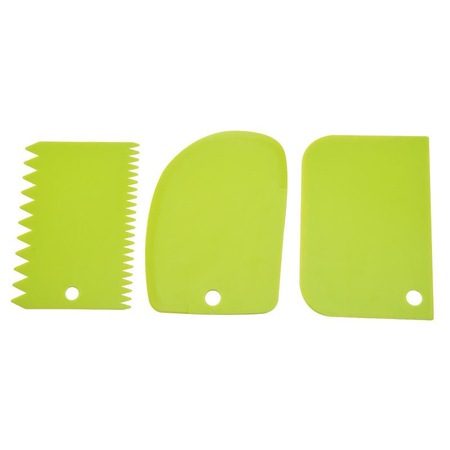 Set de 3 spatule din PVC pentru modelat lut, aluat, prajituri si ...