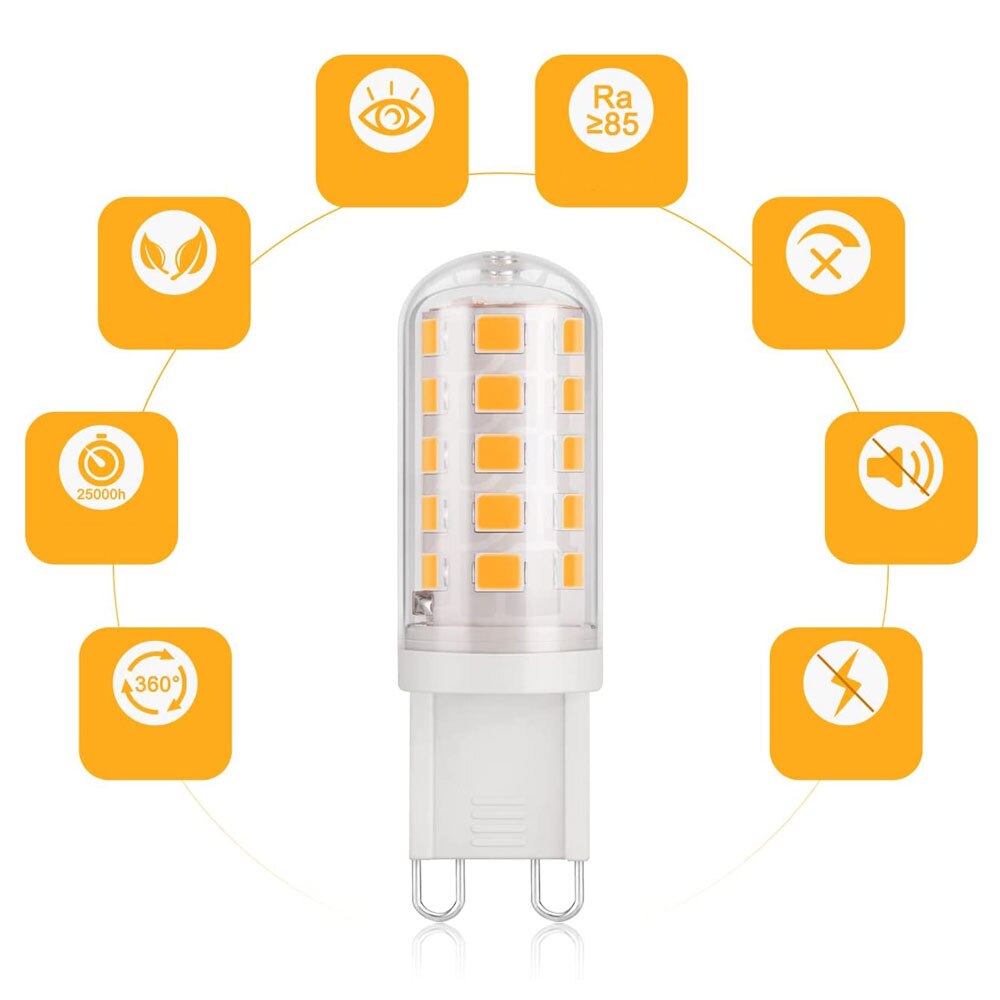 Set 6 becuri led G9, YWX, 3W(40W), 430lm, 3000K, 220-240V, CRI>85 ...