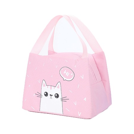 Geanta pranz copii, Termorezistenta, Model Pisici, 22x15x17 cm, Roz ...