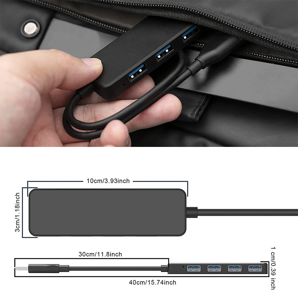 Hub USB 3.0, Vaxiuja, 4 Porturi, 5 Gbps, Plug&Play, Compatibil cu ...