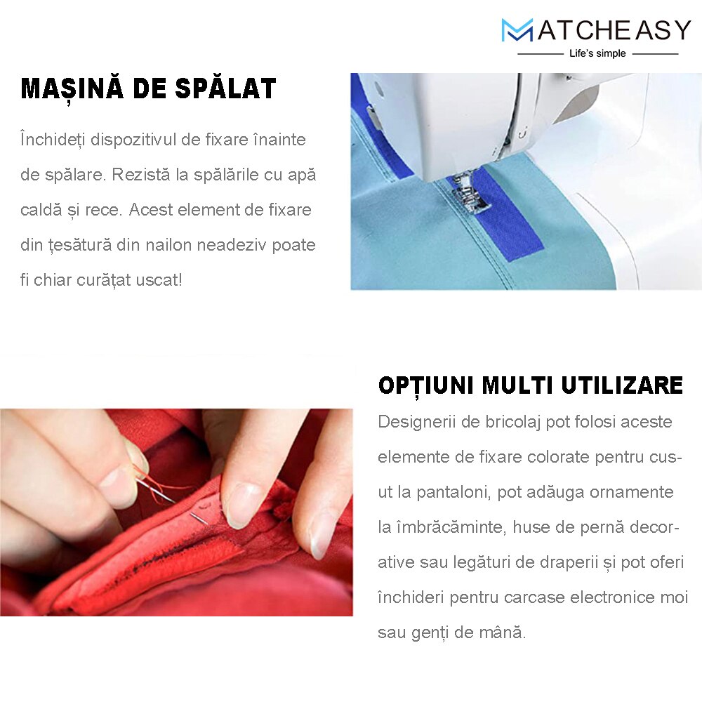 Set 5 benzi coasere, MatchEasy, Inlocuitor pentru Snaps si Buttons ...